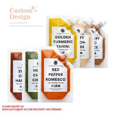 China Custom Spouted Stand Up Pouch 100ml to 3L for Spices Seasoning Liquid Packaging for sale