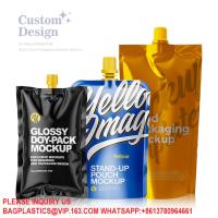 China Custom Printed Biodegradable Stand Up Spout Pouch 100ml to 3L Food Grade Liquid Packaging Bag for sale