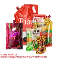 China Custom Printed Stand Up Retort Pouch with Spout for Liquid Food 100ml to 350ml for sale