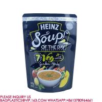 China Custom Printed Food Grade Retort Stand Up Pouch 100 Micron for Soup Juice Packaging for sale