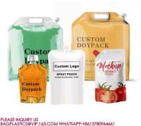 China Custom Printed Stand Up Spout Pouches 100ml to 1100ml Food Grade Liquid Juice Bag for sale