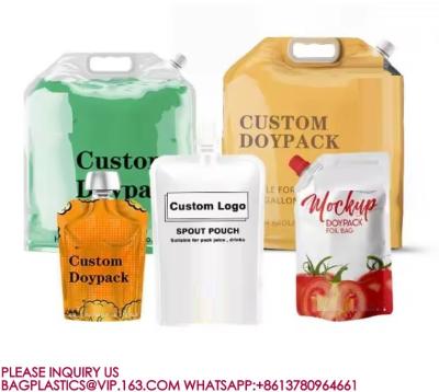 China Custom Printed Stand Up Spout Pouches 100ml to 1100ml Food Grade Liquid Juice Bag for sale
