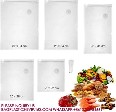 China Reusable Vacuum Food Saver Bags 80 Micron Double Zipper Lock Keep Fresh Freezer Storage for sale