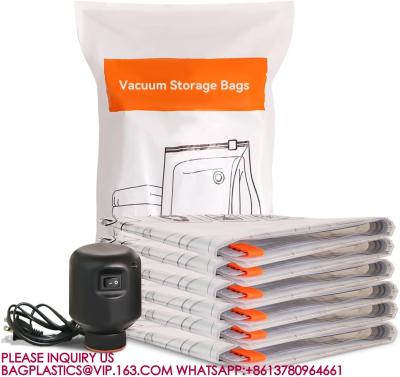 China Jumbo Vacuum Storage Bags 30x40 Inch Double Zip Seal with Electric Pump Space Saving 80 Percent for sale