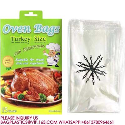 China Custom Clear Oven Roasting Bags 12x15 Inch High Temperature Resistant Turkey Chicken Cooking Bags for sale