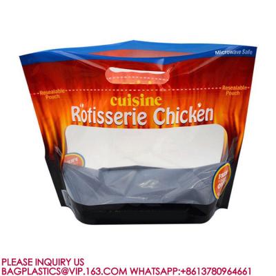 China Custom Microwave Hot Chicken Stand Up Pouch Anti-Fog Roast Chicken Bag 10000 Pcs MOQ for sale