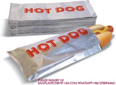China Custom Foil Hot Dog Wrapper 9x3.7 Inch Insulated Grease Resistant Disposable Hot Dog Bags for sale