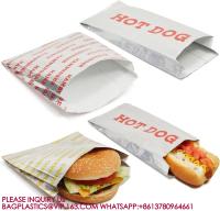 China Custom Foil Paper Hot Dog Holders Hamburger Wrappers 9x3.7 Inch Grease Resistant Food Bags for sale