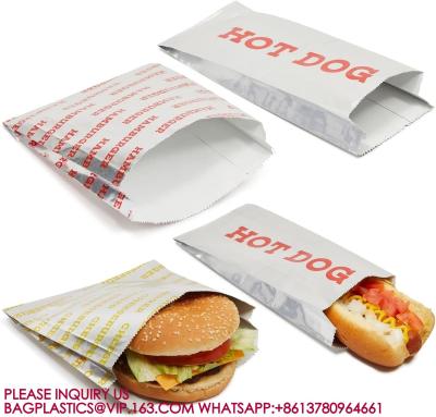 China Custom Foil Paper Hot Dog Holders Hamburger Wrappers 9x3.7 Inch Grease Resistant Food Bags for sale