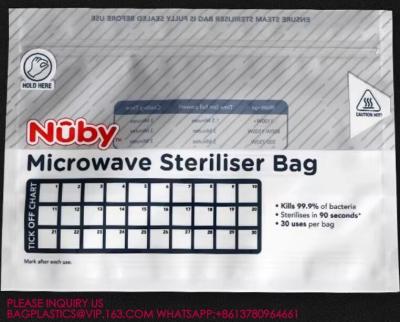 China Reusable Sterilized Microwave Oven Bag Stand Up Zipper 100mircon 85x130mm for sale