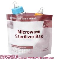 China Reusable Microwave Baby Bottle Sterilizer Bags 20 Uses Each 210x240mm Steam Sterilizing for sale