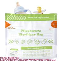 China Custom Microwave Steam Sterilizer Bags 1.5L Reusable Baby Bottle Cleaning Bag 20 Uses for sale