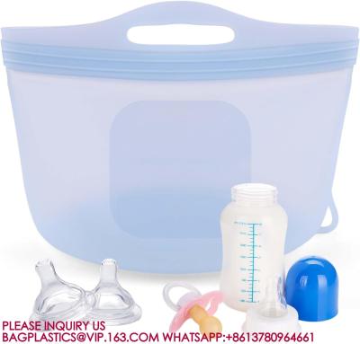 China Reusable Silicone Microwave Steam Bag 2L for Baby Bottles Breast Pump Pacifiers for sale