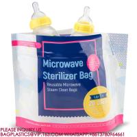 China Reusable Microwave Sterilizer Bag 15 Pack for Baby Bottles Travel 300 Uses for sale