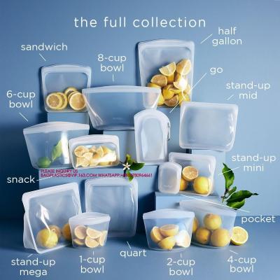 China Reusable Stand Up Zip Sandwich Bags BPA Free Microwave Safe 1500ml 1000ml 500ml for sale