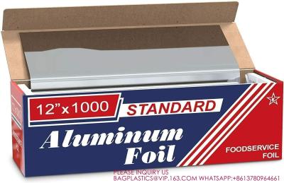 China Food Grade 8011 Aluminum Foil Roll 45cm x 100m for Cooking Baking and Freezing for sale