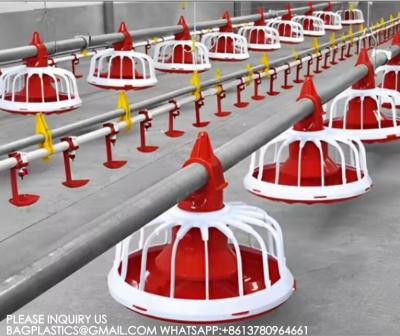 China Automatic Chicken Feeding Pan System 40-50 Birds per Pan 75mm Pipe Poultry Feeder for sale