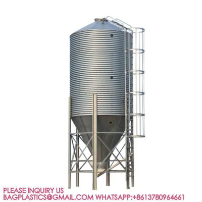 China 2.5-12 Ton Poultry Feed Storage Tower FRP Silo for Automatic Feeding System 2100x2100x5700mm for sale