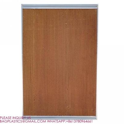 China 7090 Brown PVC Evaporative Cooling Pad 6000x2000x150mm for Poultry Farm Cooling for sale