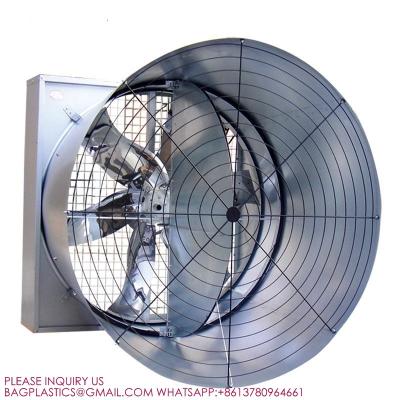 China 24 Inch Wall Exhaust Fan with Louvers for Poultry Ventilation System 275g Galvanized for sale