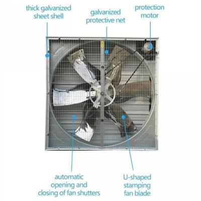 China Heavy Duty Poultry Ventilation System Exhaust Fan 1270mm 1100W Belt Drive for sale