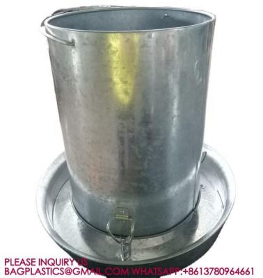 China Galvanized Chicken Feeder 30lbs Capacity 0.45mm Thickness Poultry Farm Steel Equipment for sale