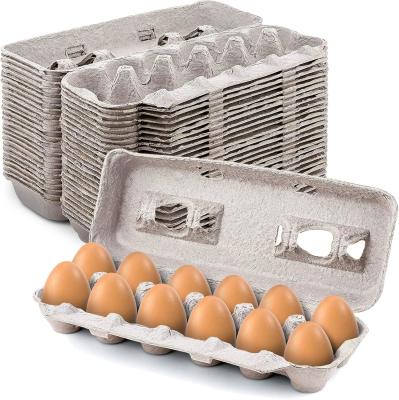 China Biodegradable Paper Pulp Egg Carton 12 Egg Tray Bulk Pack 100 Count Recyclable Molded Fiber for Large Eggs for sale