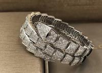 China Fashion 18K White Gold Diamond Bracelet Luxury VS Diamond Bvlgari Serpenti Bangle for sale
