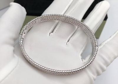 China Width 4.5mm 18K Gold Diamond Bracelet Fashion White Gold Bangles for sale