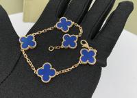 China Royal Blue 18k Yellow Gold Bangle Bracelets Without Diamond for sale