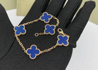 China Royal Blue 18k Yellow Gold Bangle Bracelets Without Diamond for sale