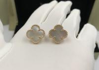 China Simplicity 18K Gold Four Leaf Clover  Earrings Without Diamond for sale