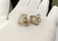 China Simplicity 18K Gold Four Leaf Clover  Earrings Without Diamond for sale