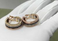 China Fashionable Quatre Ceramic Small Gold Hoop Earrings For Women for sale