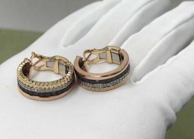 China Fashionable Quatre Ceramic Small Gold Hoop Earrings For Women for sale
