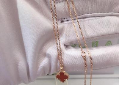 China Fashionable Magic Alhambra 18K Gold Necklace , Rose Gold Pendant Necklace For Girlfriend for sale