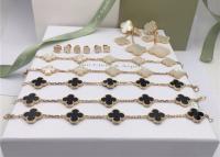 China Handmade Women'S Vintage Alhambra 18K Gold Bracelet With Onyx for sale