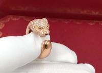 China Certified Gold Panther Ring , 18K Gold Diamond Ring With Emeralds Onyx for sale