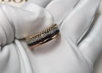 China EU US Size Classic Quatre 0.7cm Width 18K Gold Engagement Ring  Black for sale