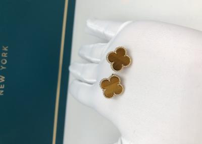 China 18k Yellow Gold Van Cleef Arpels Vintage Alhambra Earrings For Ladies for sale