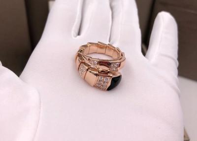 China Luxury Full Pavé Diamonds Serpenti 18K Gold Diamond Ring For Ladies for sale