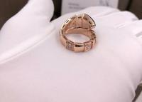 China Luxury Full Pavé Diamonds Serpenti 18K Gold Diamond Ring For Ladies for sale