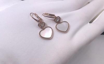 China 0.1 Carat Diamond 18K Gold Diamond Earrings , Chopard Happy Heart Earrings for sale