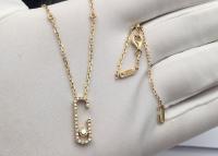 China Certified Creative 18K Gold Diamond Necklace , Diamond Solitaire Necklace Yellow Gold for sale