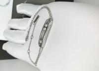 China No Gemstone Messika Dual Chain 18k White Gold Diamond Bracelet Large Size for sale