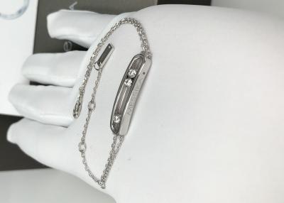 China No Gemstone Messika Dual Chain 18k White Gold Diamond Bracelet Large Size for sale