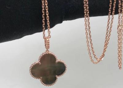 China Gray Flower Shape No Diamond Certified Stylish Rose Gold Necklace For Women for sale