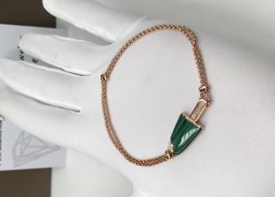 China BR858327 Dense Diamond Decorated 18K Gold Bracelet With Malachite for sale