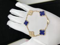 China Vintage Gold Chain 18K Gold Jewelry 18k Gold Bangle Bracelet  With Lapis Lazuli for sale