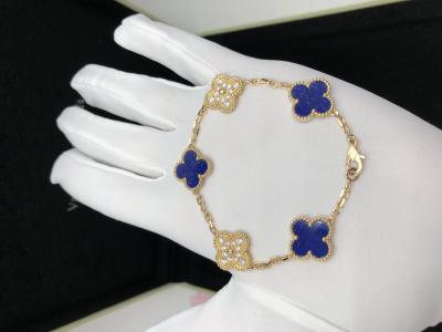 China Vintage Gold Chain 18K Gold Jewelry 18k Gold Bangle Bracelet  With Lapis Lazuli for sale